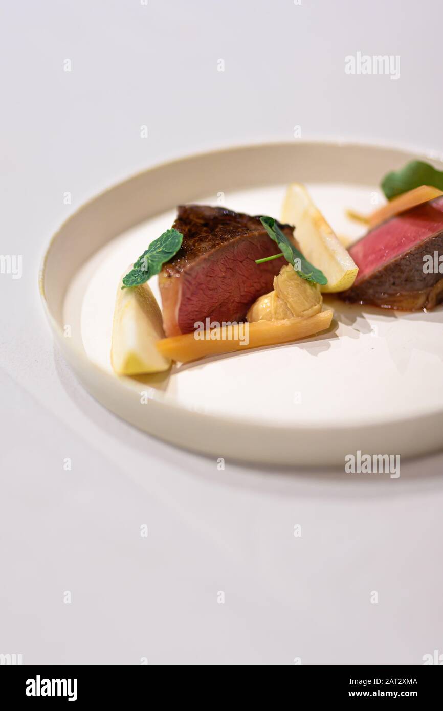 Gourmet beef dish Stock Photo - Alamy