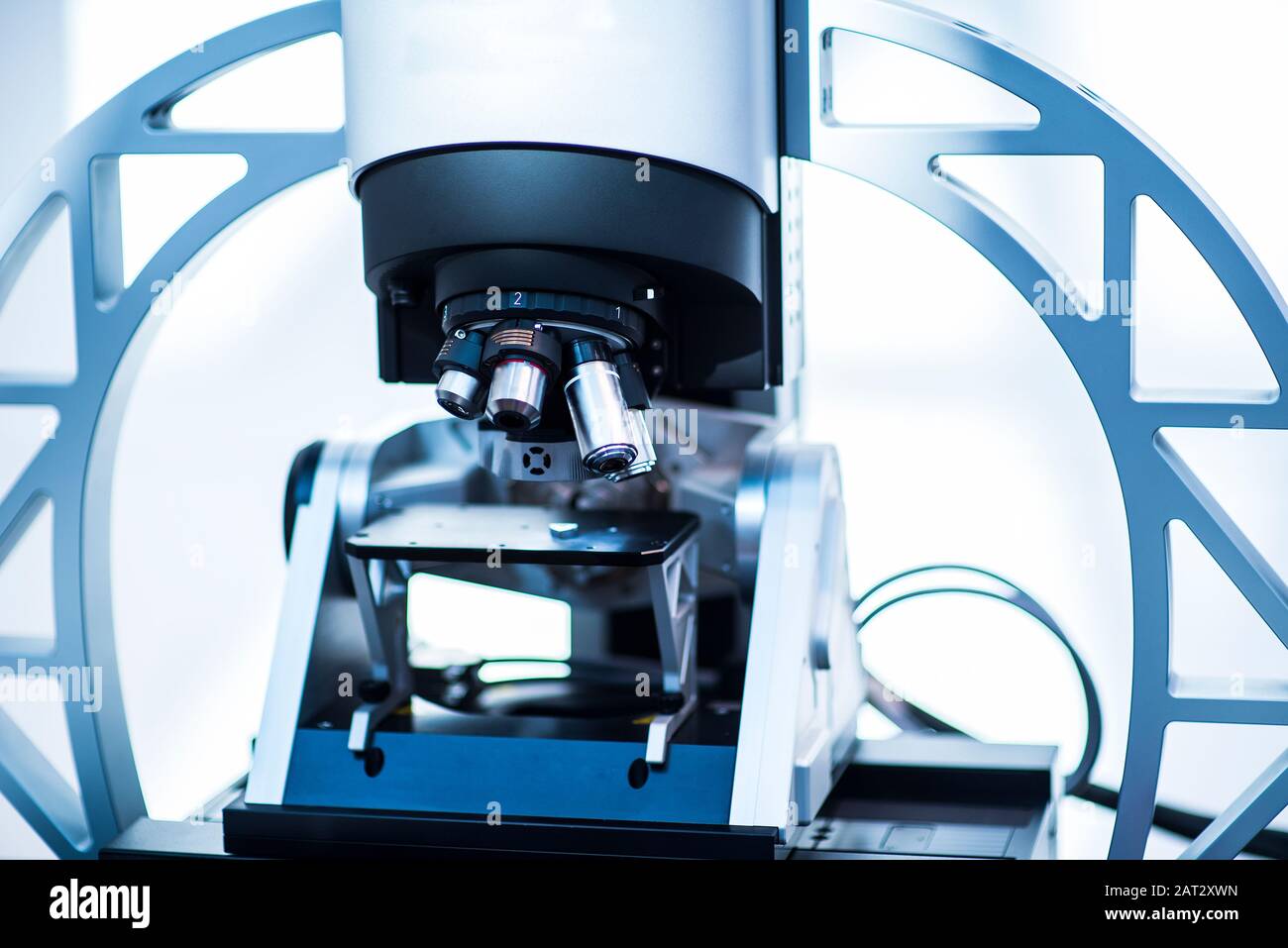 Laboratory Microscope. Scientific and healthcare research background ...