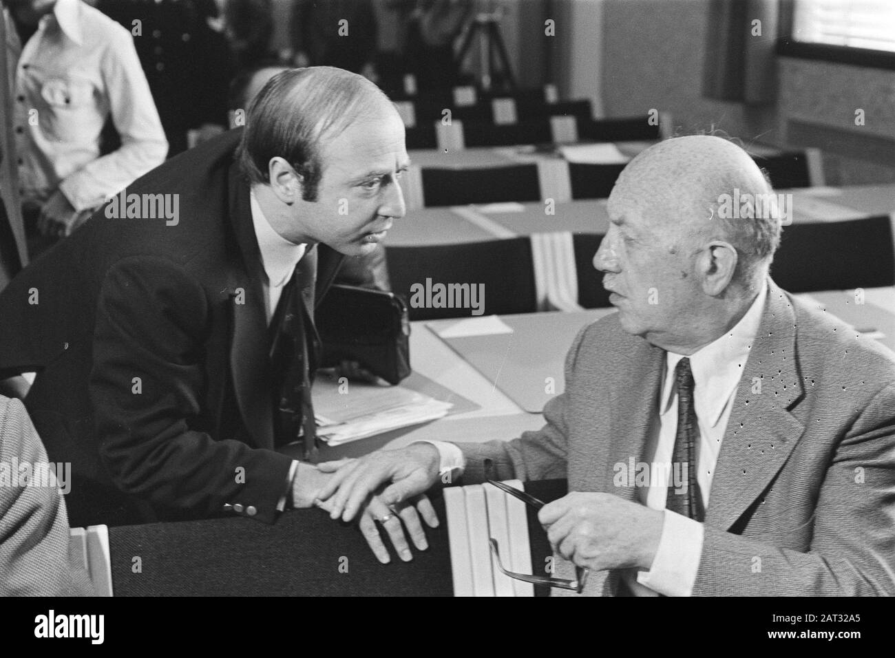 Hans Knoop, dutch journalist, talking to Haviv Kanaan, israeli ...