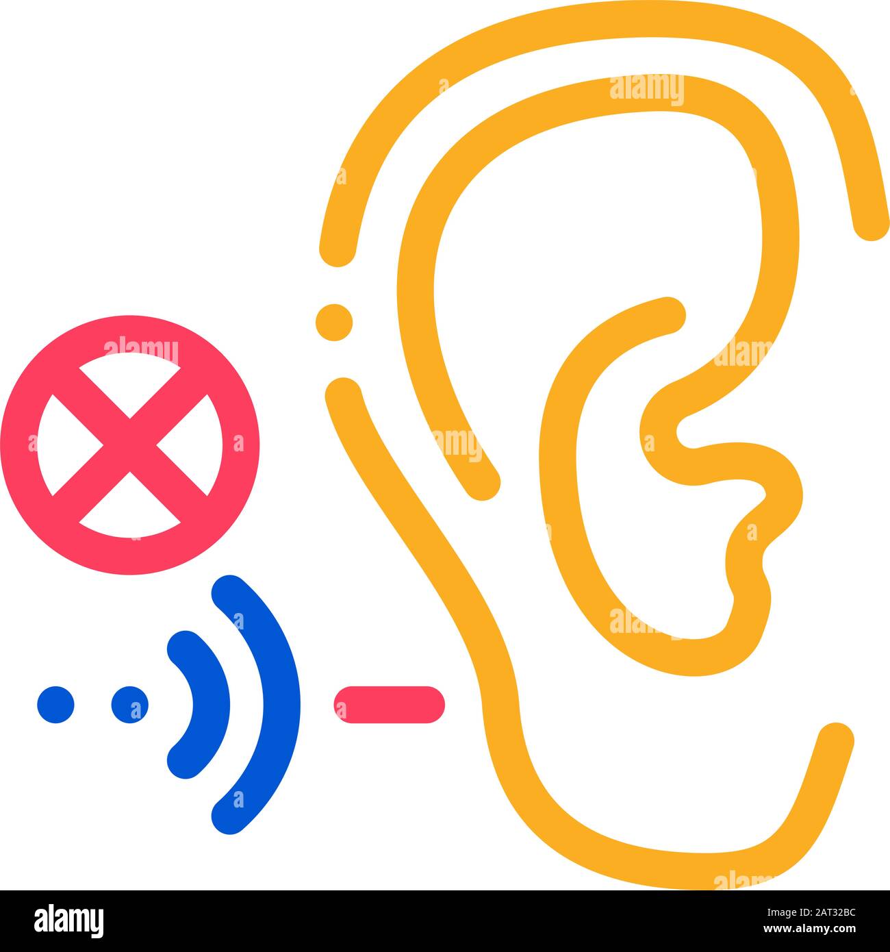 Hearing Impairment Icon Vector Outline Illustration Stock Vector Image ...