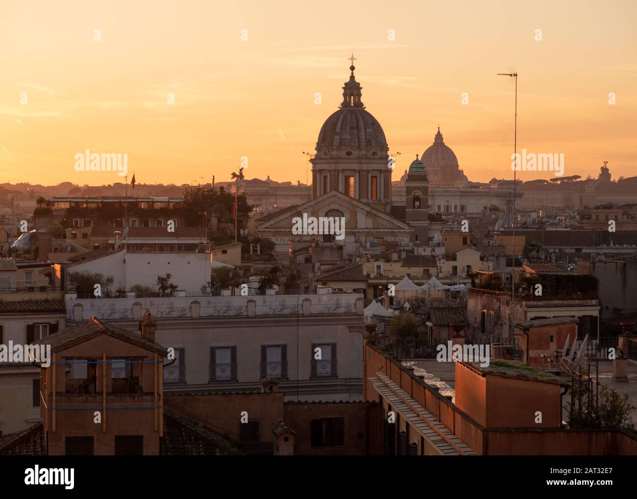 Rome rooftops sunset hi-res stock photography and images - Alamy