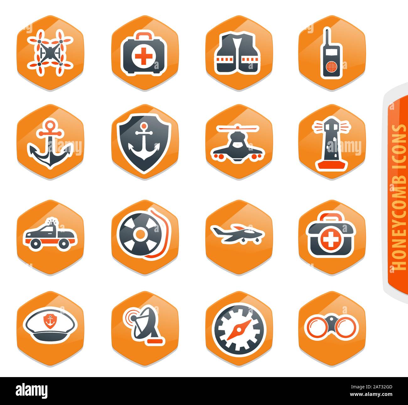 Coast Guard icons set Stock Vector Image & Art - Alamy
