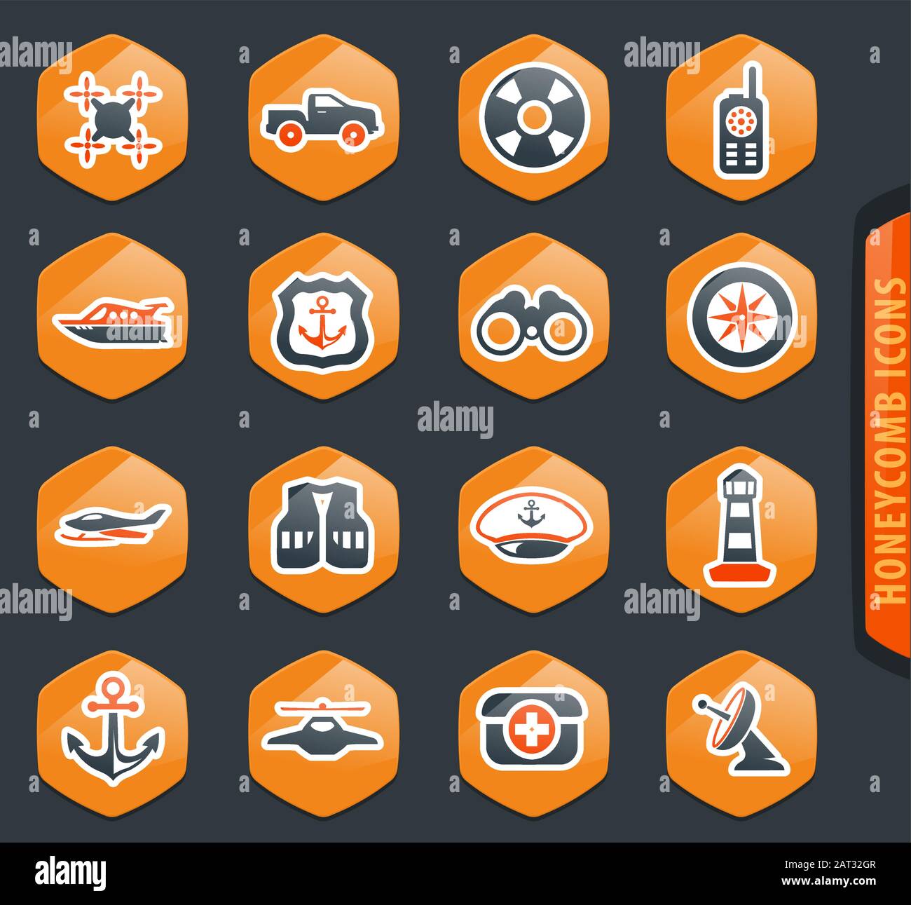Coast Guard icons set Stock Vector Image & Art - Alamy