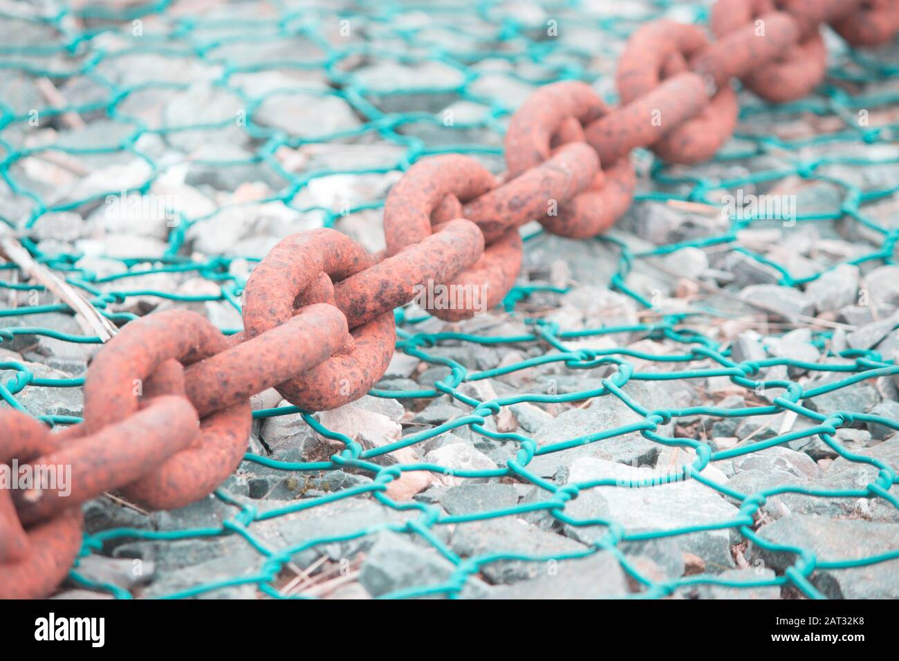 Old ship chain. Close up Stock Photo - Alamy