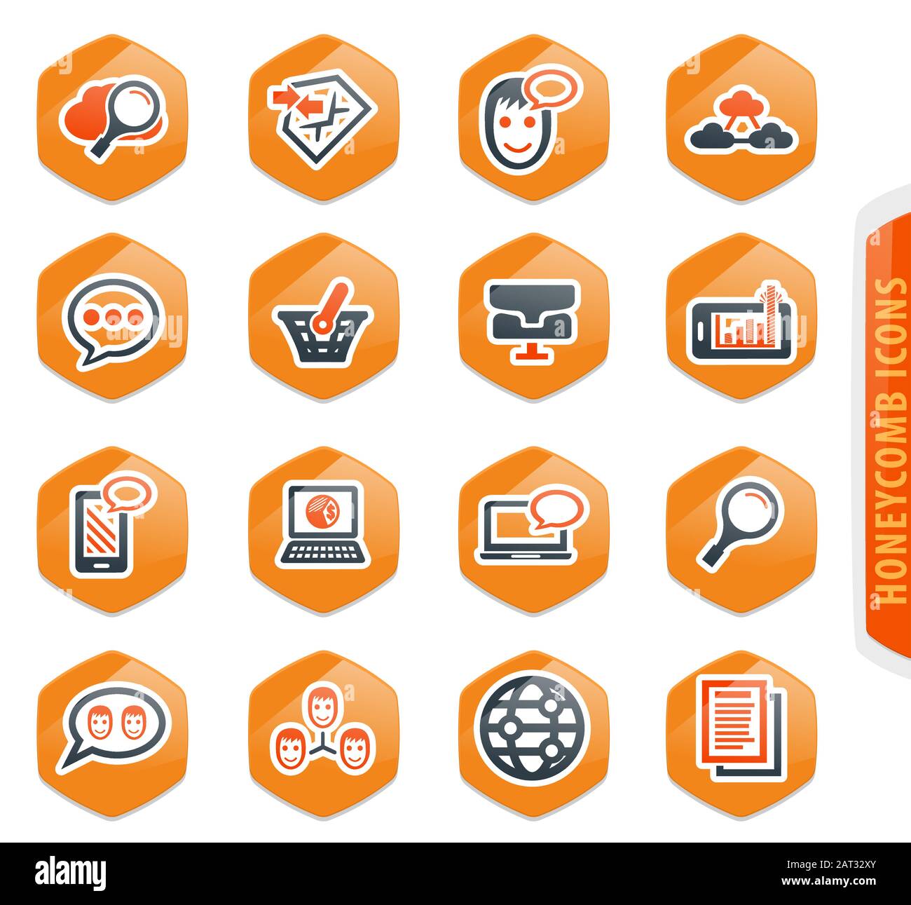 Data Analytic And Social Network Icons Set Stock Vector Image And Art Alamy
