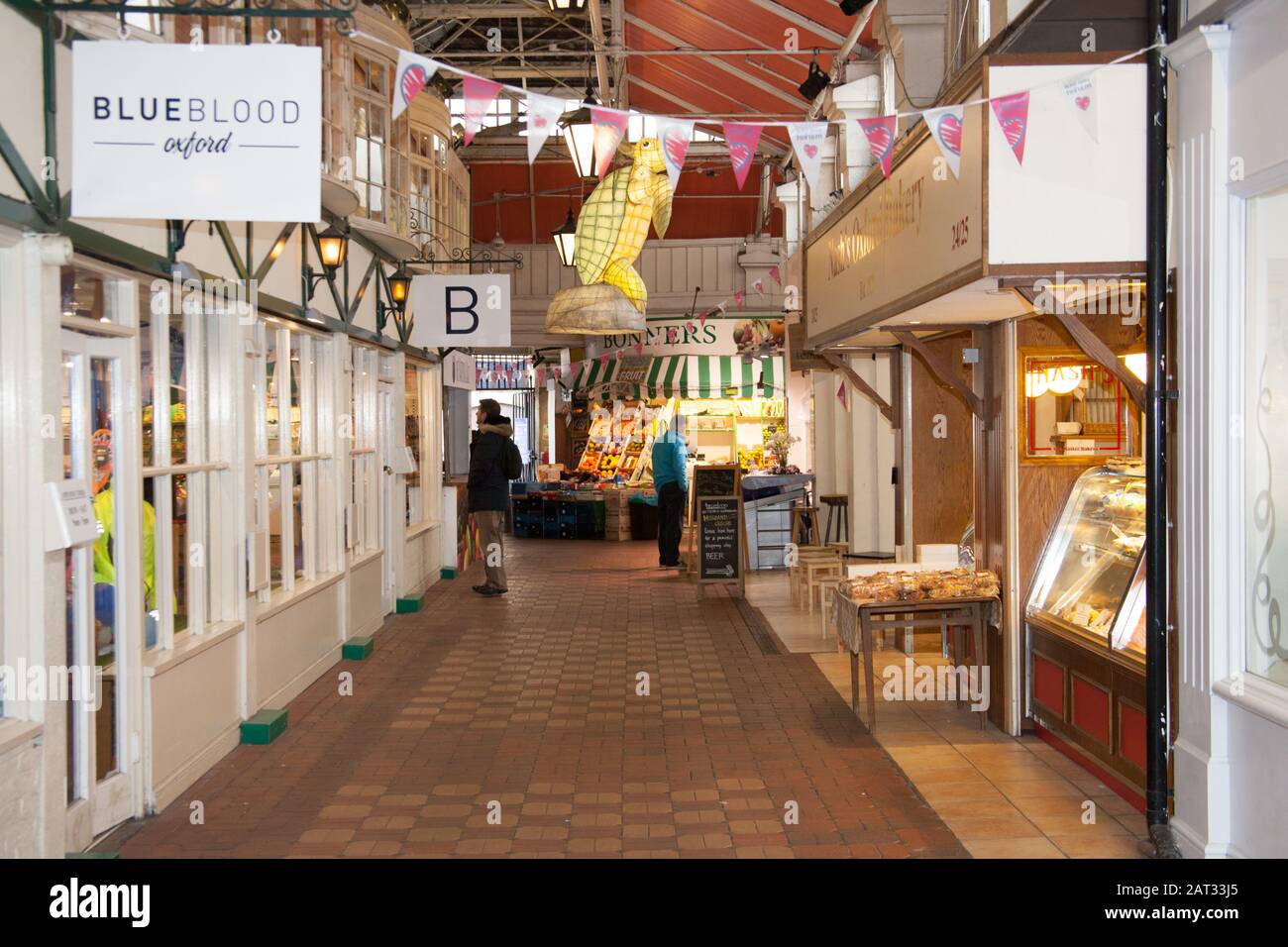 Shops in The Covered Market in Oxford, UK Stock Photo - Alamy