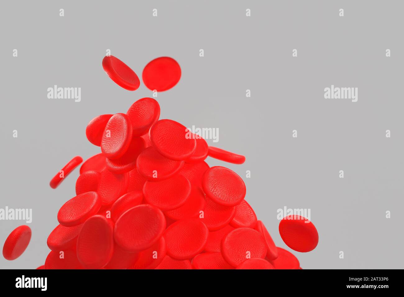 3d rendering of erythrocyte or red blood corpuscle. 3d illustration of ...