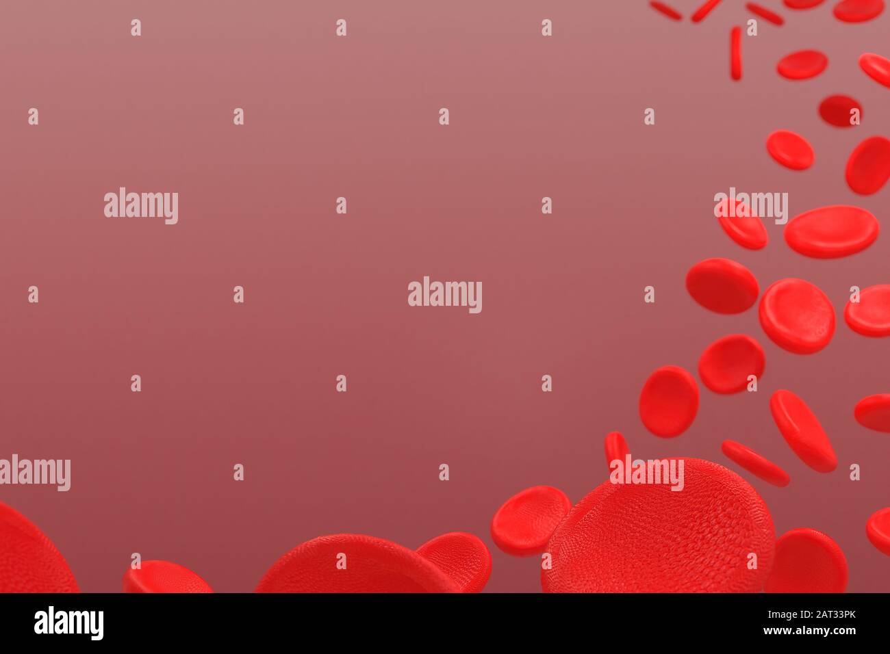 3d rendering of erythrocyte or red blood corpuscle. 3d illustration of ...