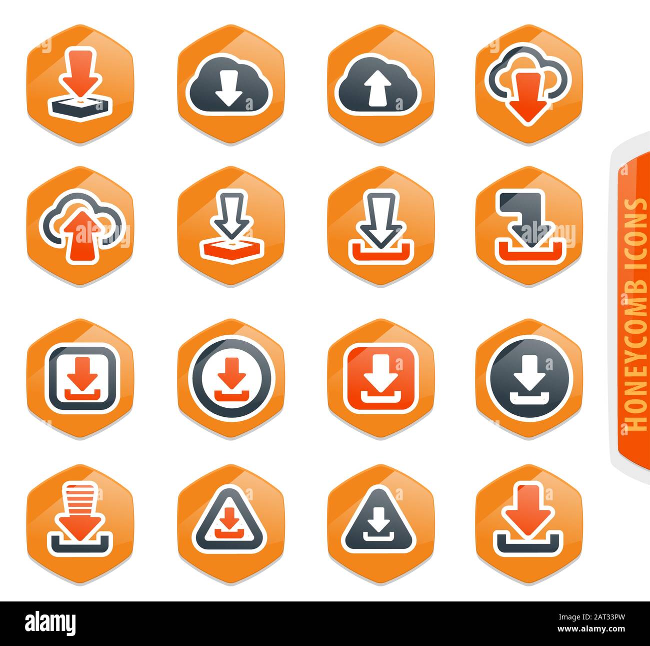Download icons set Stock Vector Image & Art - Alamy