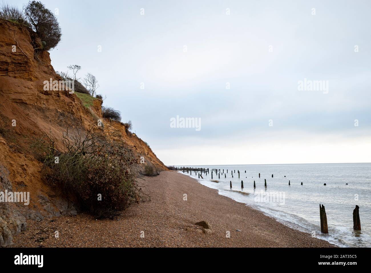 Effects of coastal erosion on the Suffolk coastline Stock Photo - Alamy