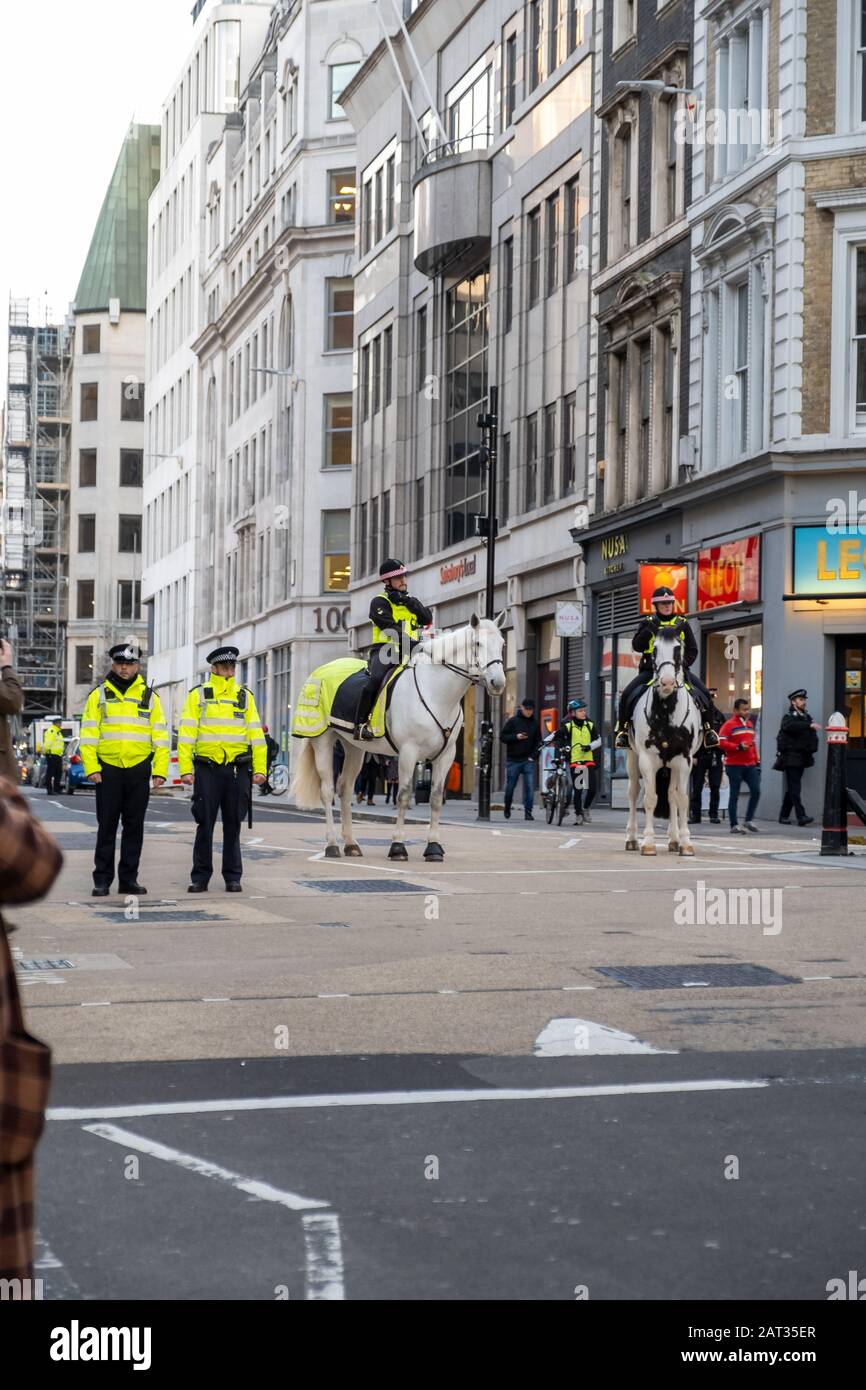 London / UK - Nov 29, 2019: police officers and Mounted Section ...