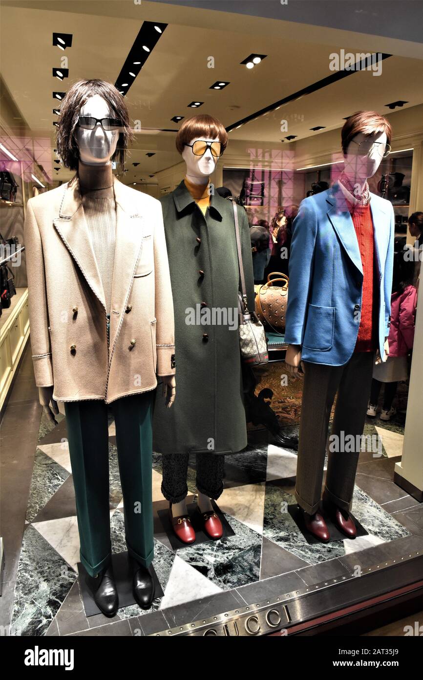 PRODUCTS ON DISPLAY AT GUCCI BOUTIQUE IN CONDOTTI STREET,THE CENTER OF ...