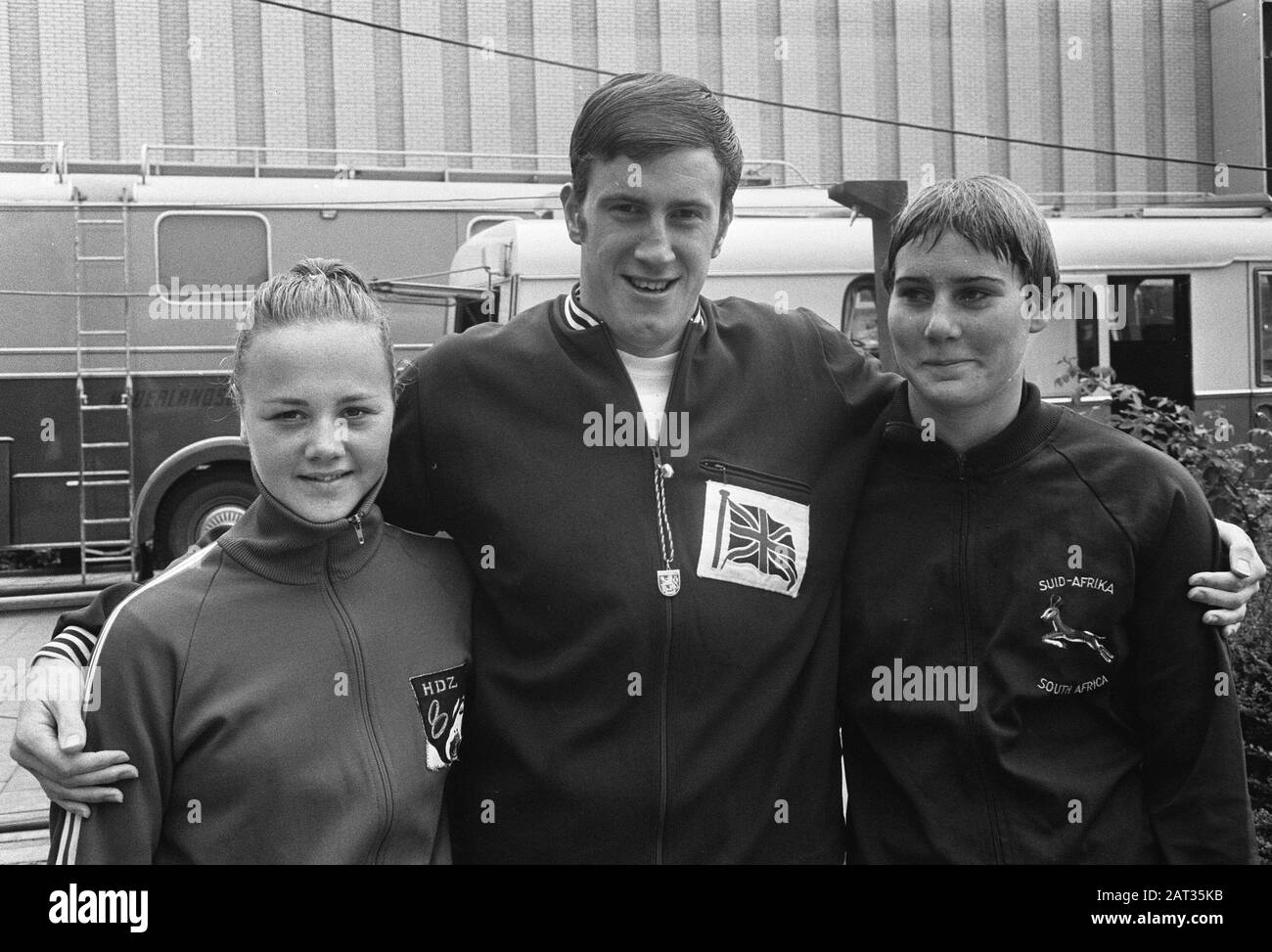 Nederlands: left-right: Hennie Penterman, Tony Jarvis, Karen Muir Stock ...