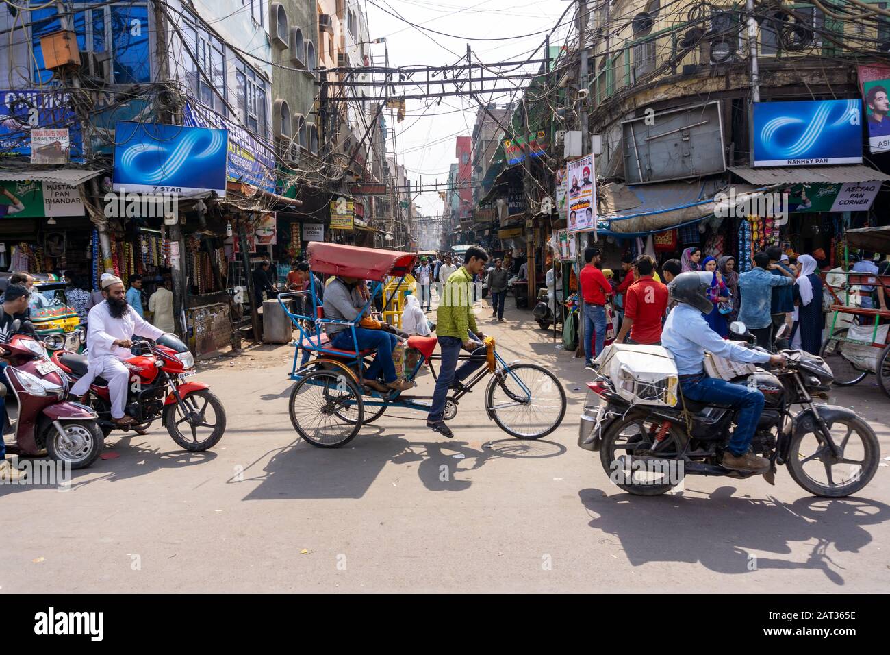 Old Delhi, India - March 4, 2018: Street view of Chandni Chowk ...