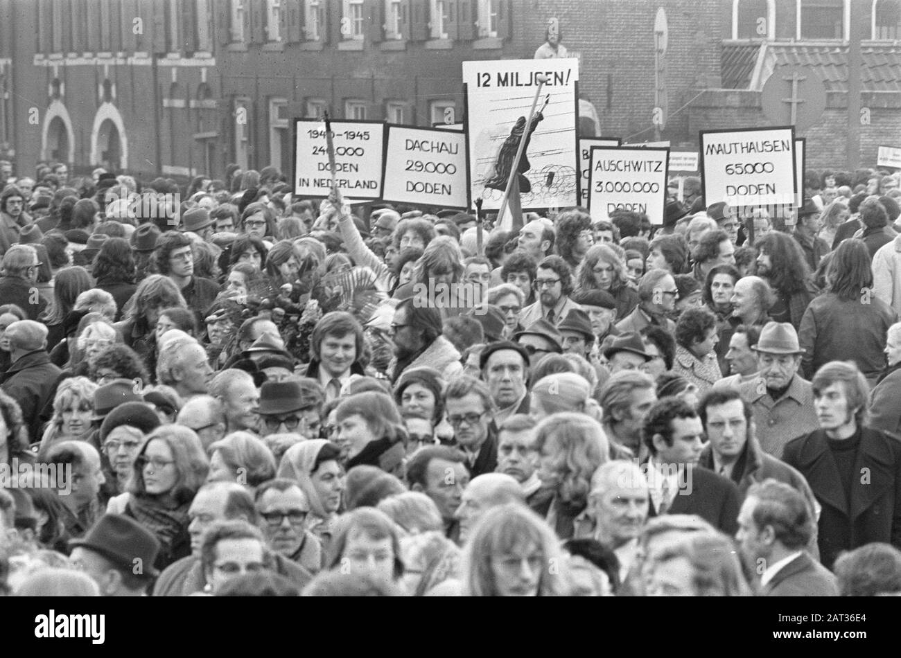 Commemoration February strike; procession with protest signs Date ...