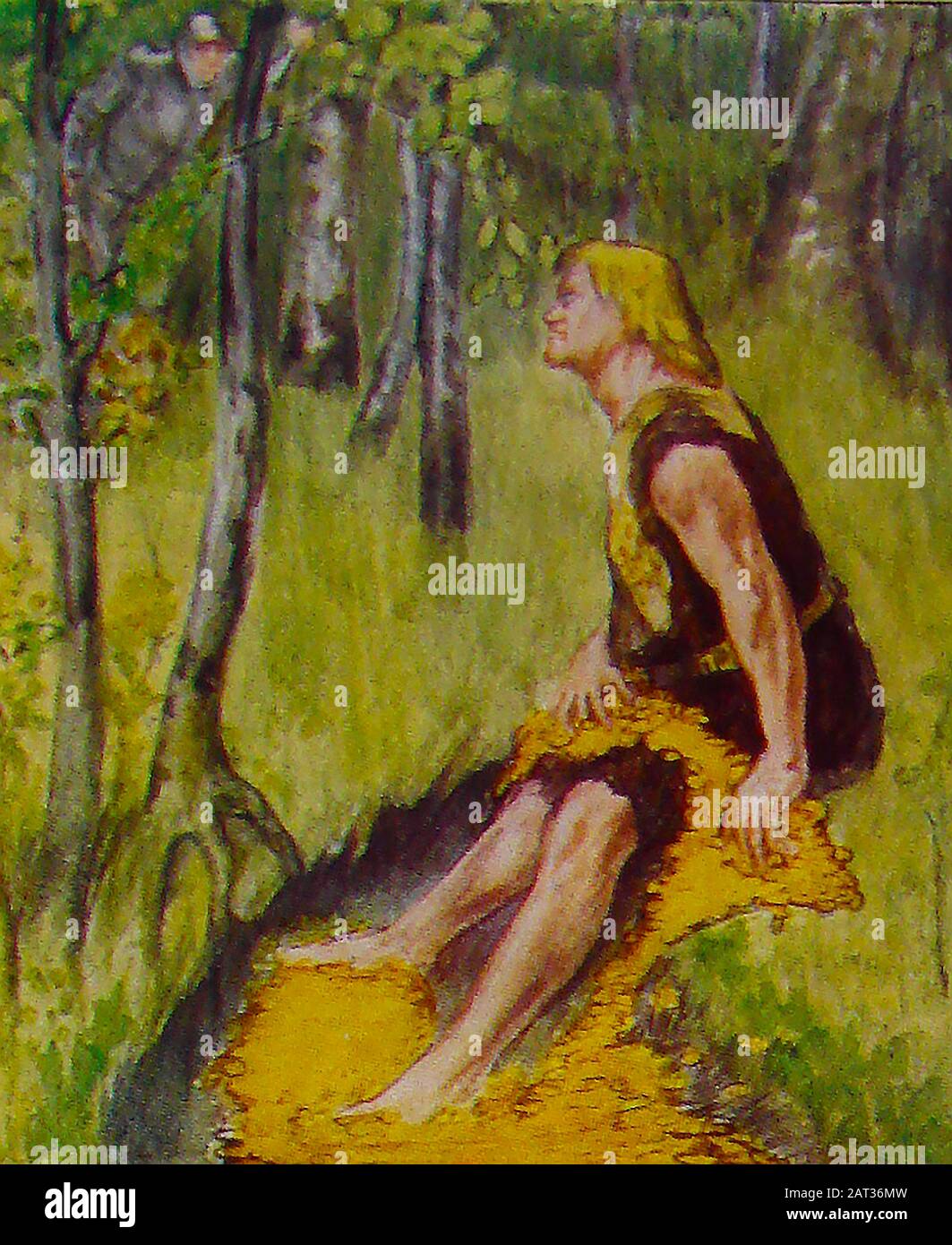 Mythology, Legend - Myths, A vintage Bricoloured illustration showing a ...