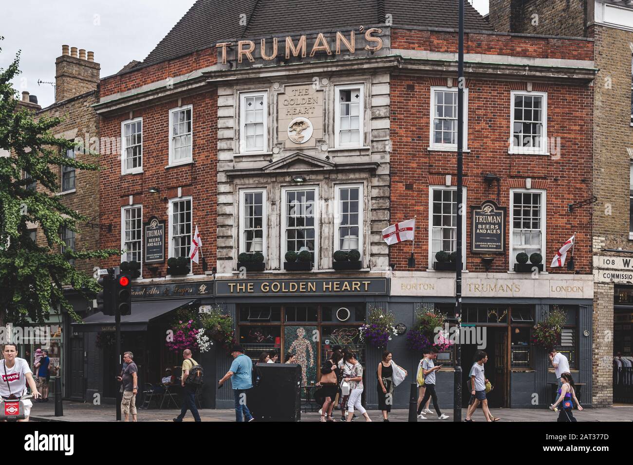 London/UK - 22/07/18: The Golden Heart Pub on Commercial Street in ...