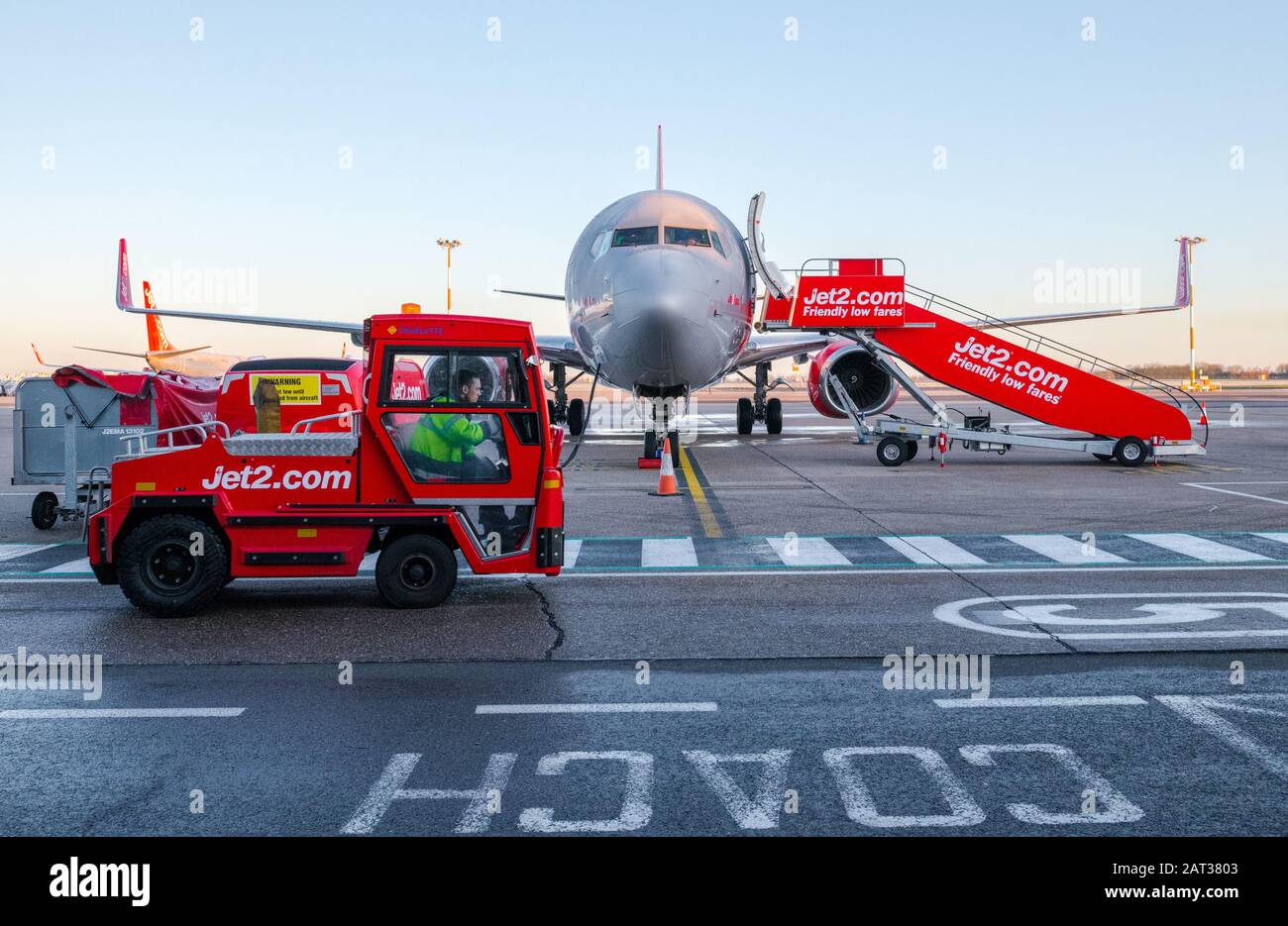 Jet2 Boeing 737-8FH jet at East Midlands airport Stock Photo - Alamy