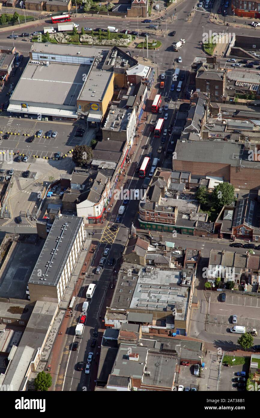 aerial view of Fore Street where it meets the A406 North Circular Road ...