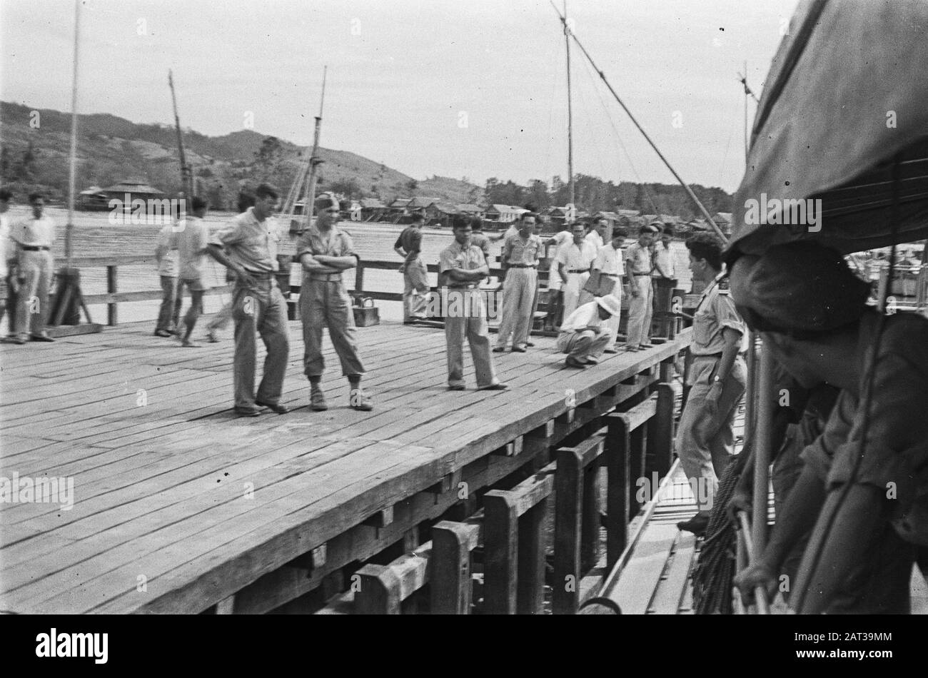 Borneo The Governorate smarine ship Bengkalis docks at the quay Date ...