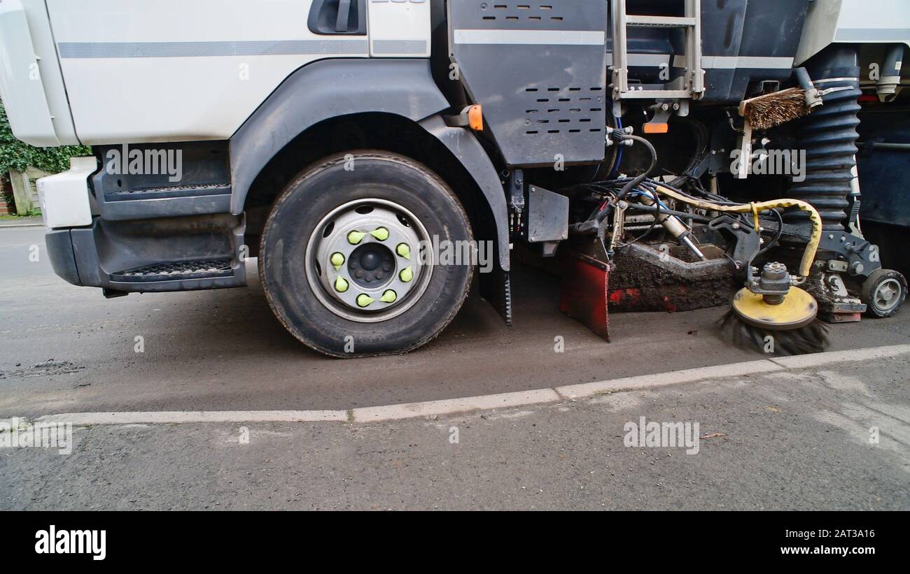 street cleaning vehicle cleaning roadside guttering york united kingdom ...