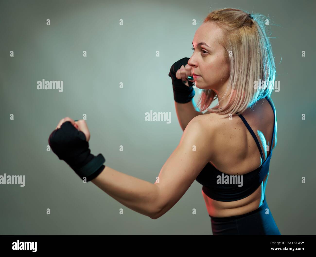 Female boxer wrapped hands hi-res stock photography and images - Alamy