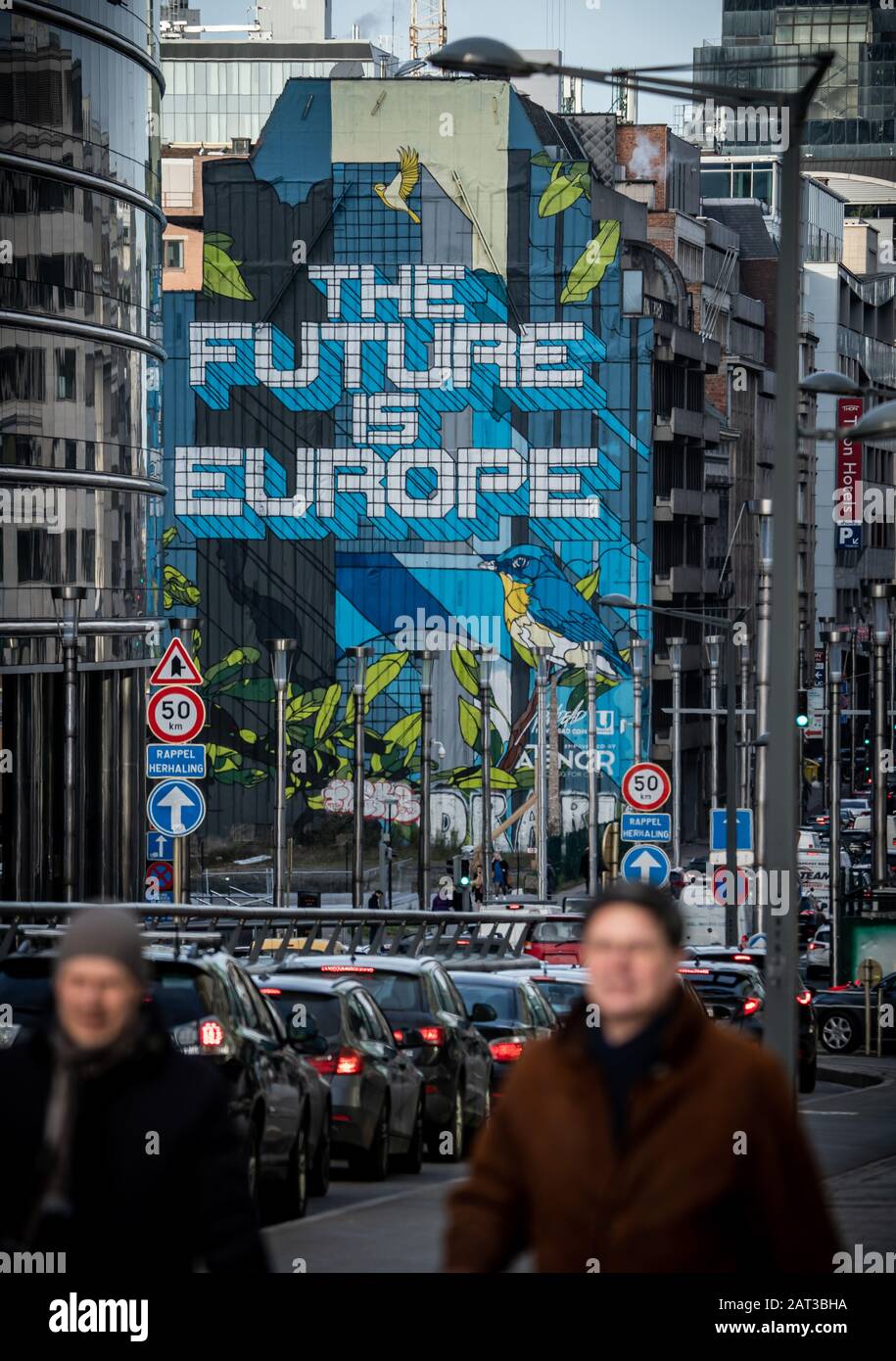 Brussels the future is europe mural hi-res stock photography and images ...