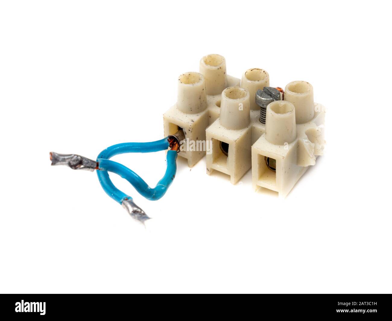 Luster terminal with cable insulated Stock Photo - Alamy