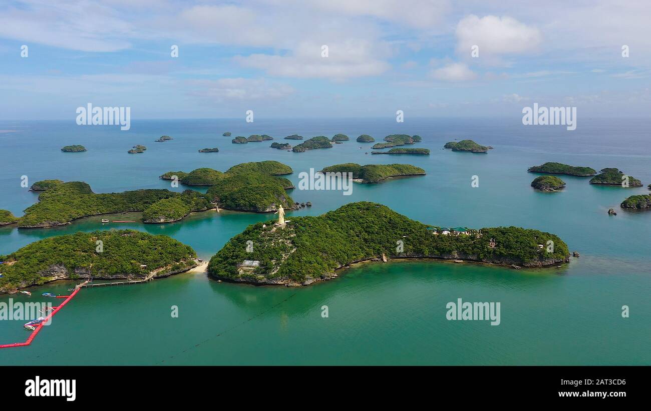 Cluster of small islands in Hundred Islands National Park, Pangasinan ...