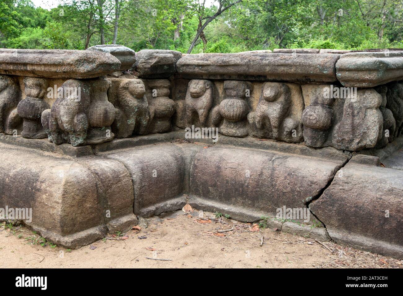 The foundations of Magul Maduwa at Lahugala Magul Mahavihara where a ...
