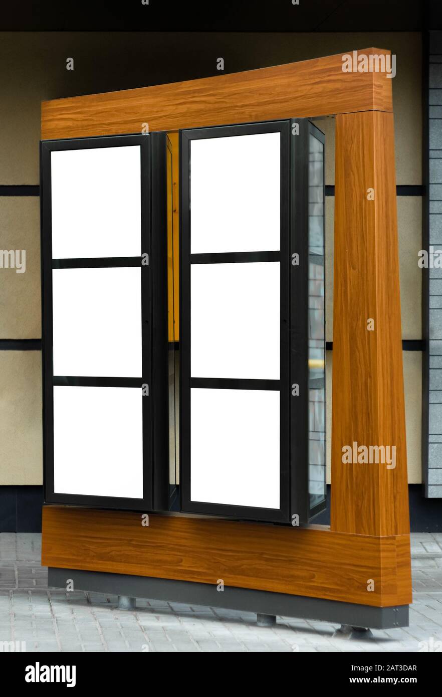 Blank menu boards in drive-thru restaurant. Background for mockup Stock ...