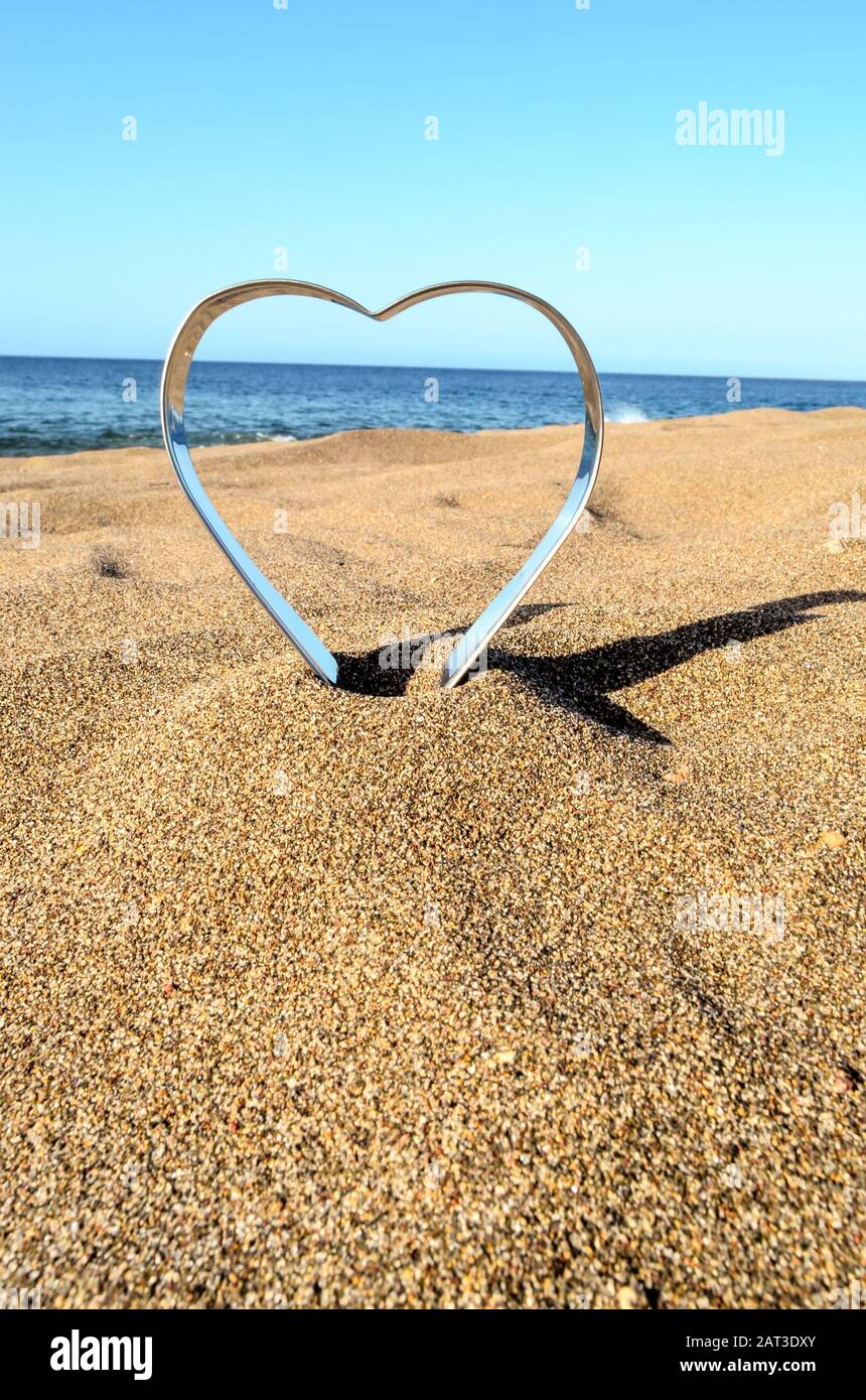 Beach Sand Heart Backgrounds