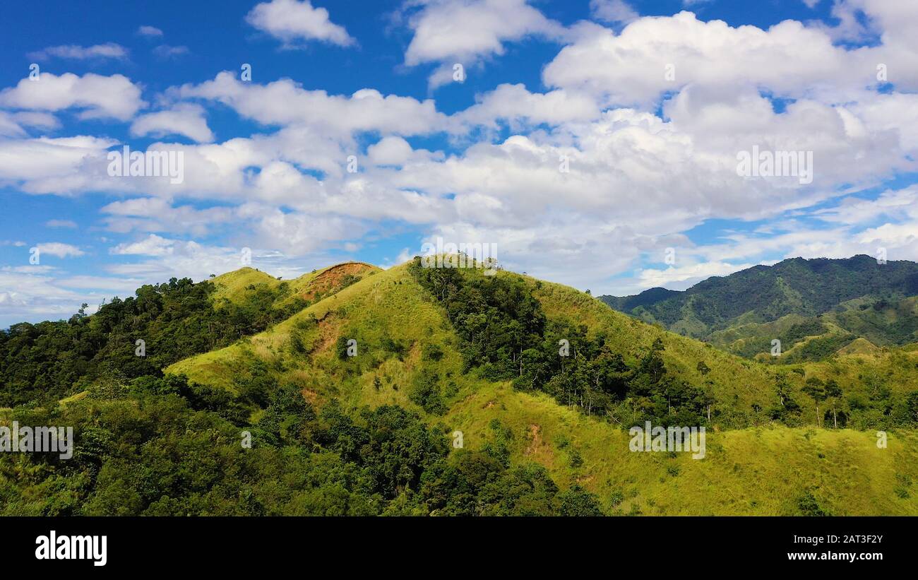 Mountain landscape with green hills and mountains with forest.Mountain ...