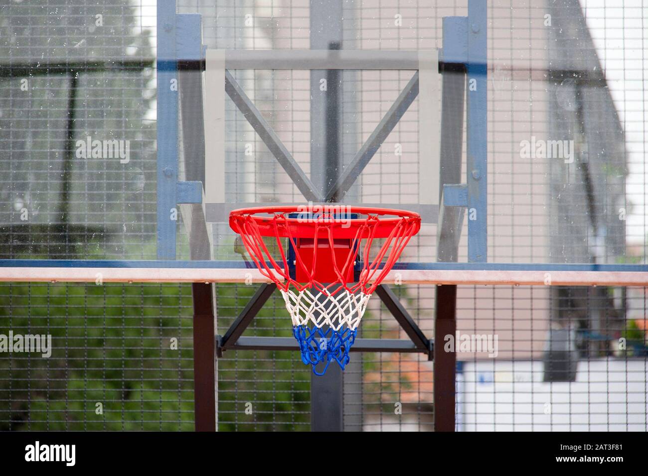 Basketball backboard on the street basketball court Stock Photo - Alamy