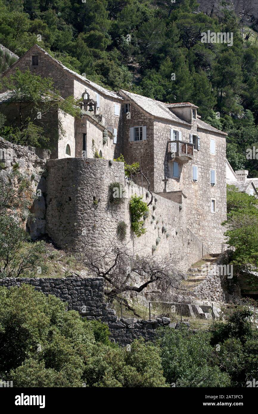 Blaca medieval glagolitic hermitage on Brac Island, Croatia Stock Photo ...
