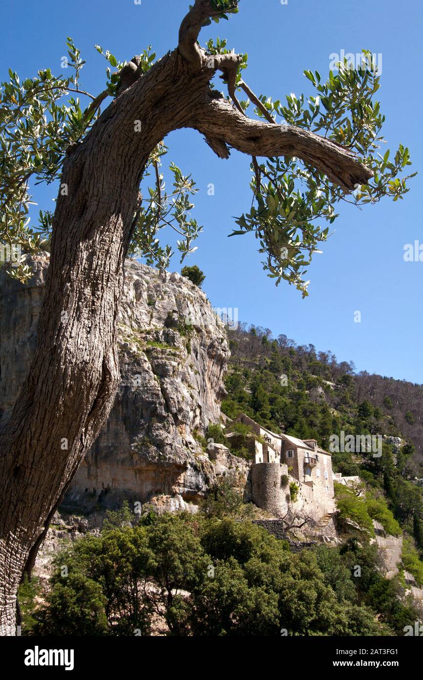 Blaca medieval glagolitic hermitage on Brac Island, Croatia Stock Photo ...
