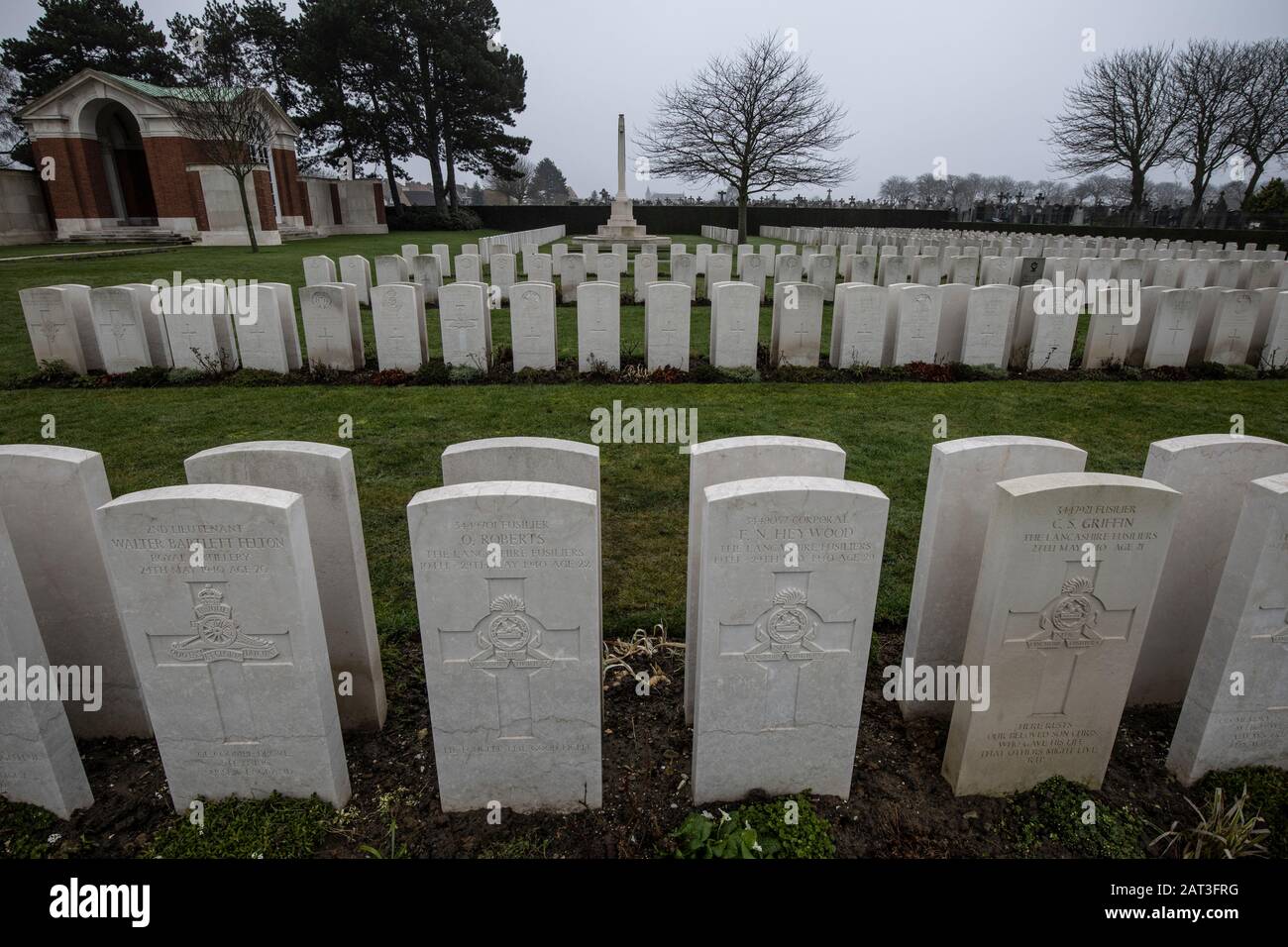 Dunkirk War Cemetery, which includes British War Graves of the British ...