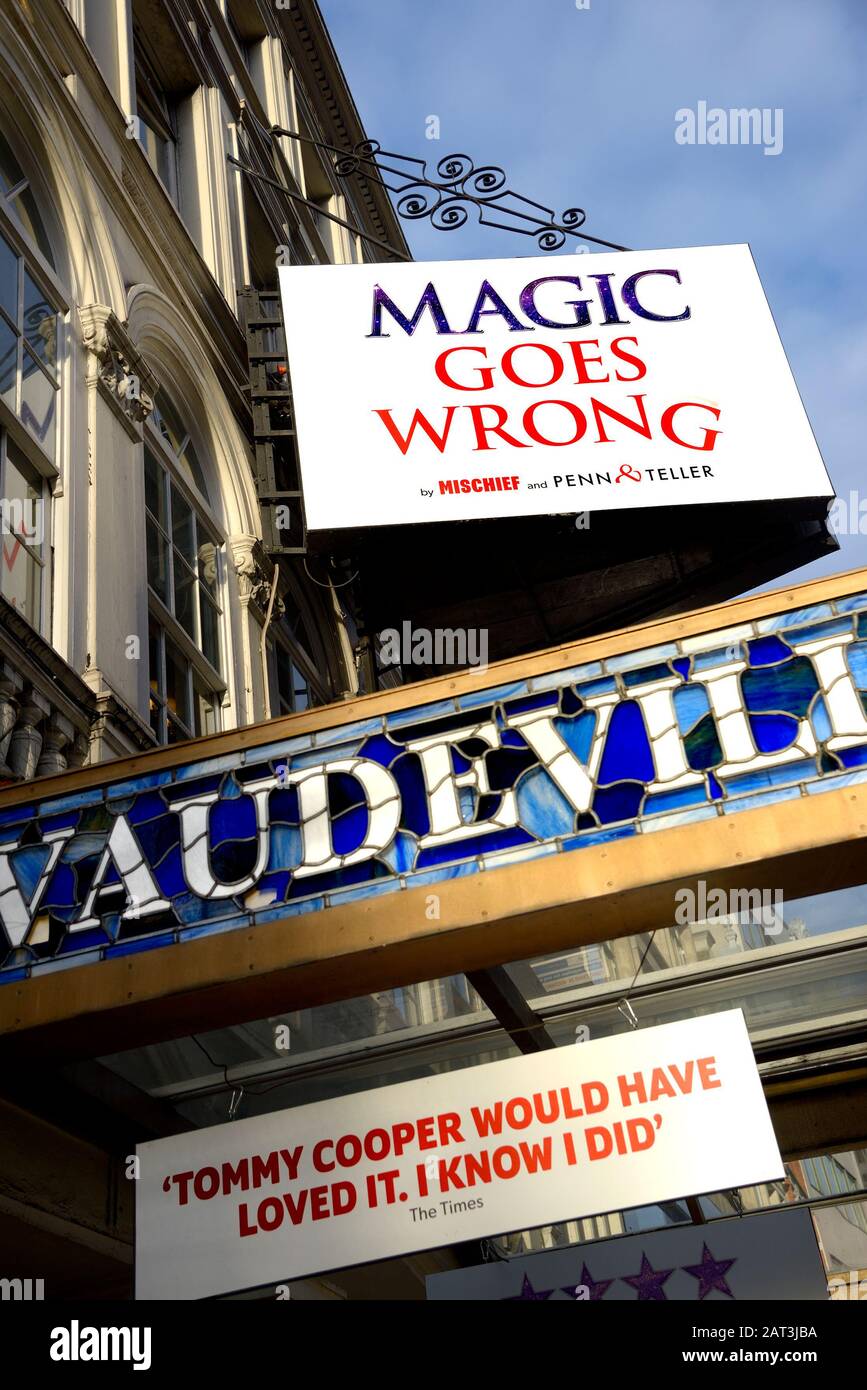 London, England, UK. 'Magic Goes Wrong' at the Vaudeville Theatre ...