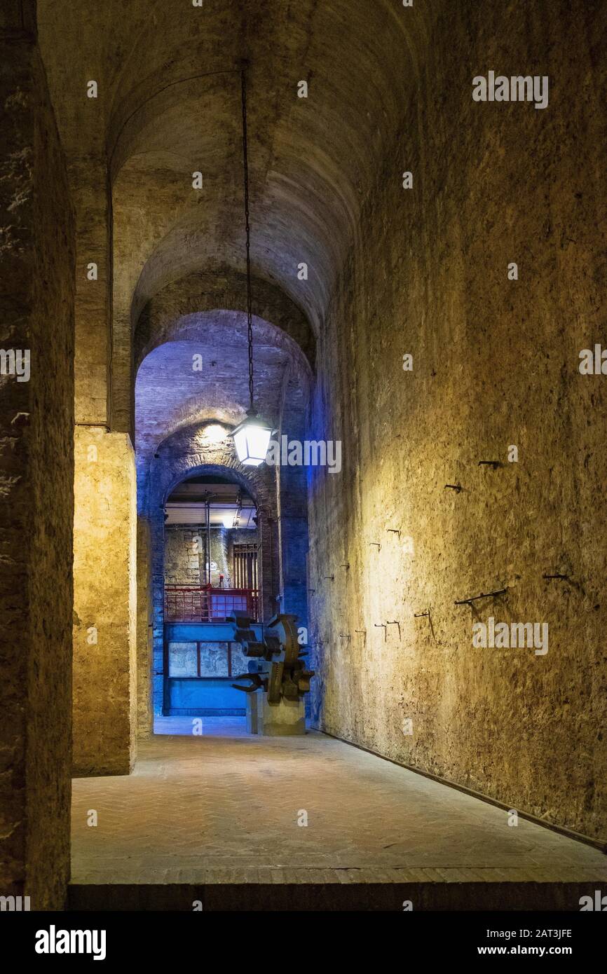 Perugia, Umbria / Italy - 2018/05/28: Underground tunnels and chambers ...