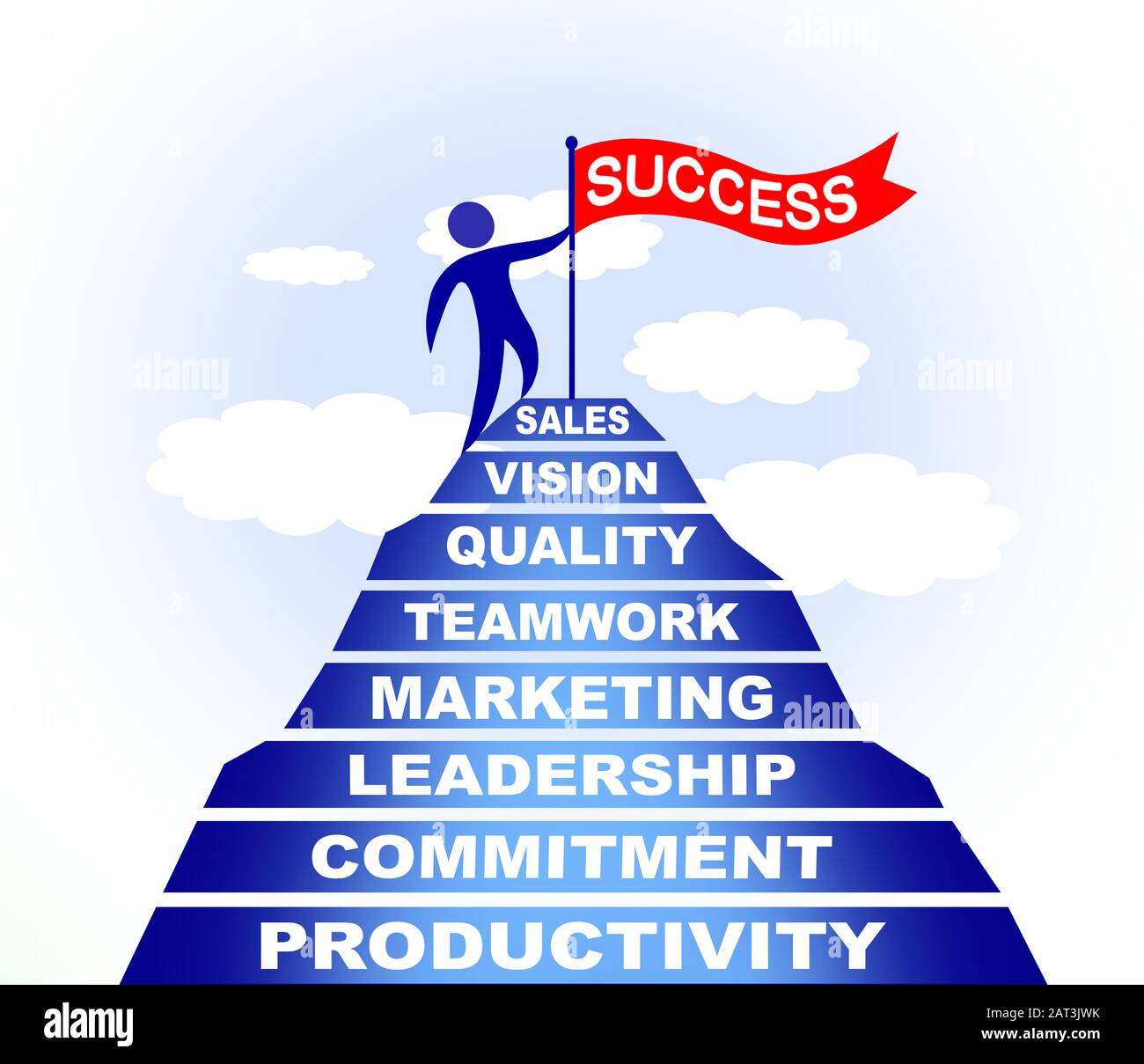 Climb to Success blue illsustration Stock Photo - Alamy