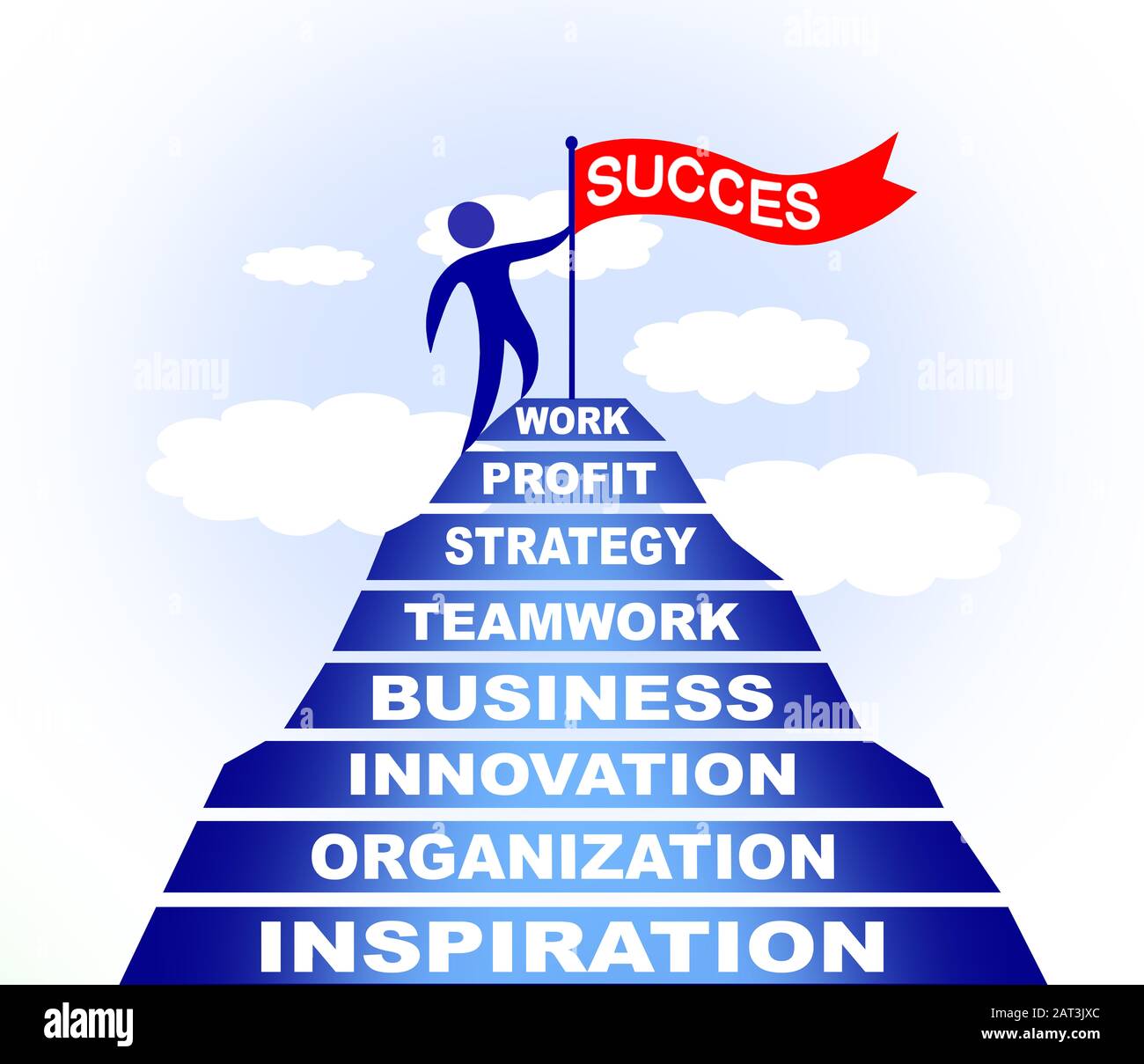Climb to Success blue illsustration Stock Photo - Alamy