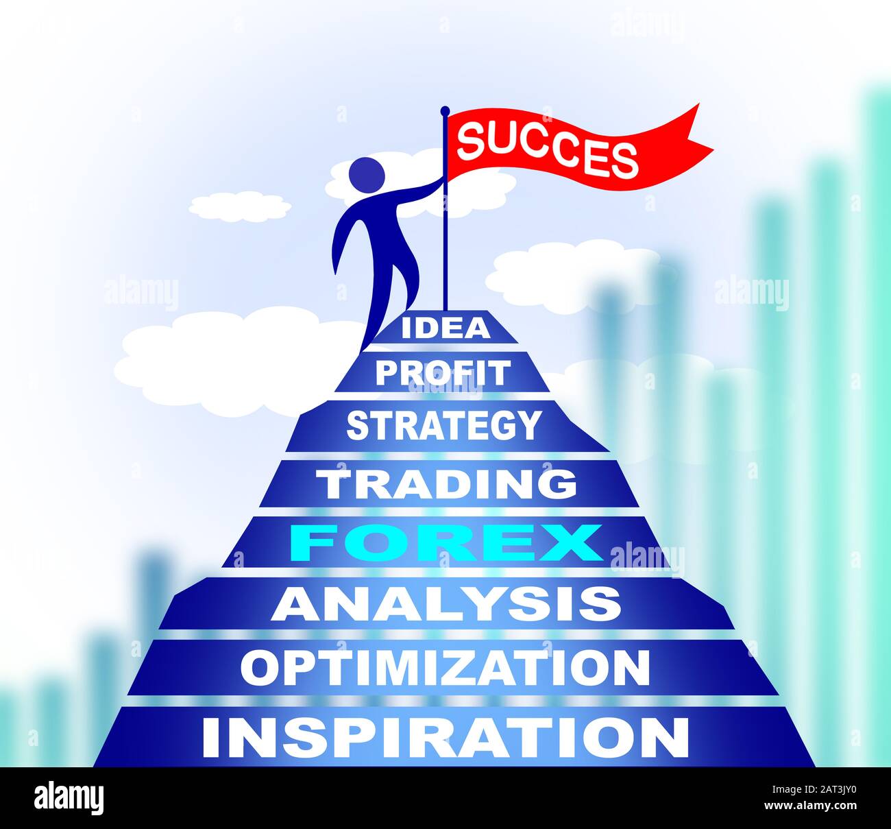 Climb to Success Forex Trading blue illsustration Stock Photo - Alamy