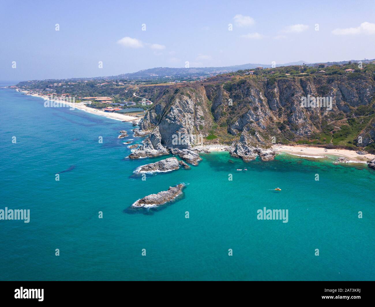 Amazing aerial perspective with the environment arround Calabria, Italy ...