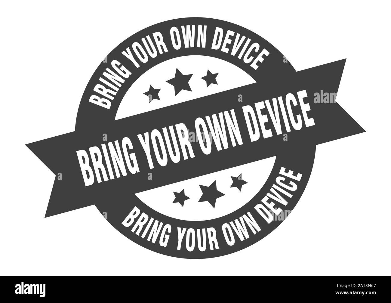 bring your own device sign. bring your own device round ribbon sticker. bring your own device ...