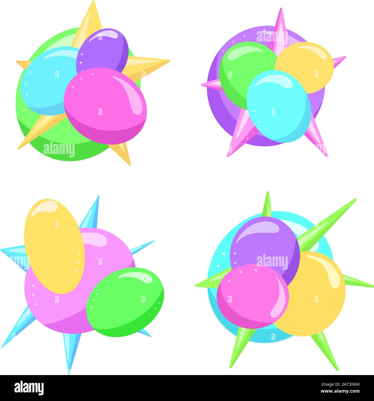 Colourful Abstract Hand Drawn Balloon Bubble Loco or Icon Vector ...