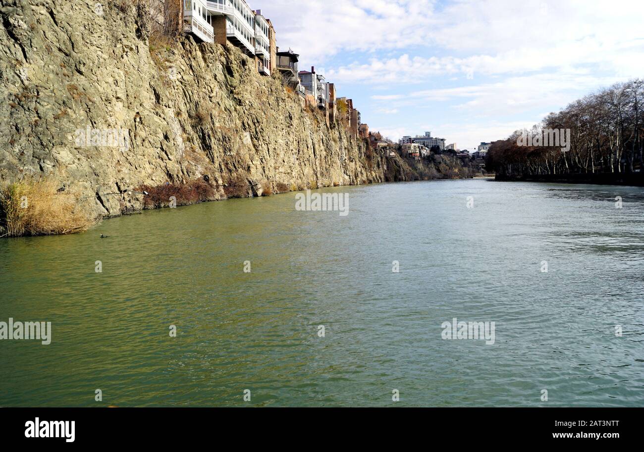 the Cliffs along the Mtkvari River, Tbilisi, Georgia Stock Photo - Alamy