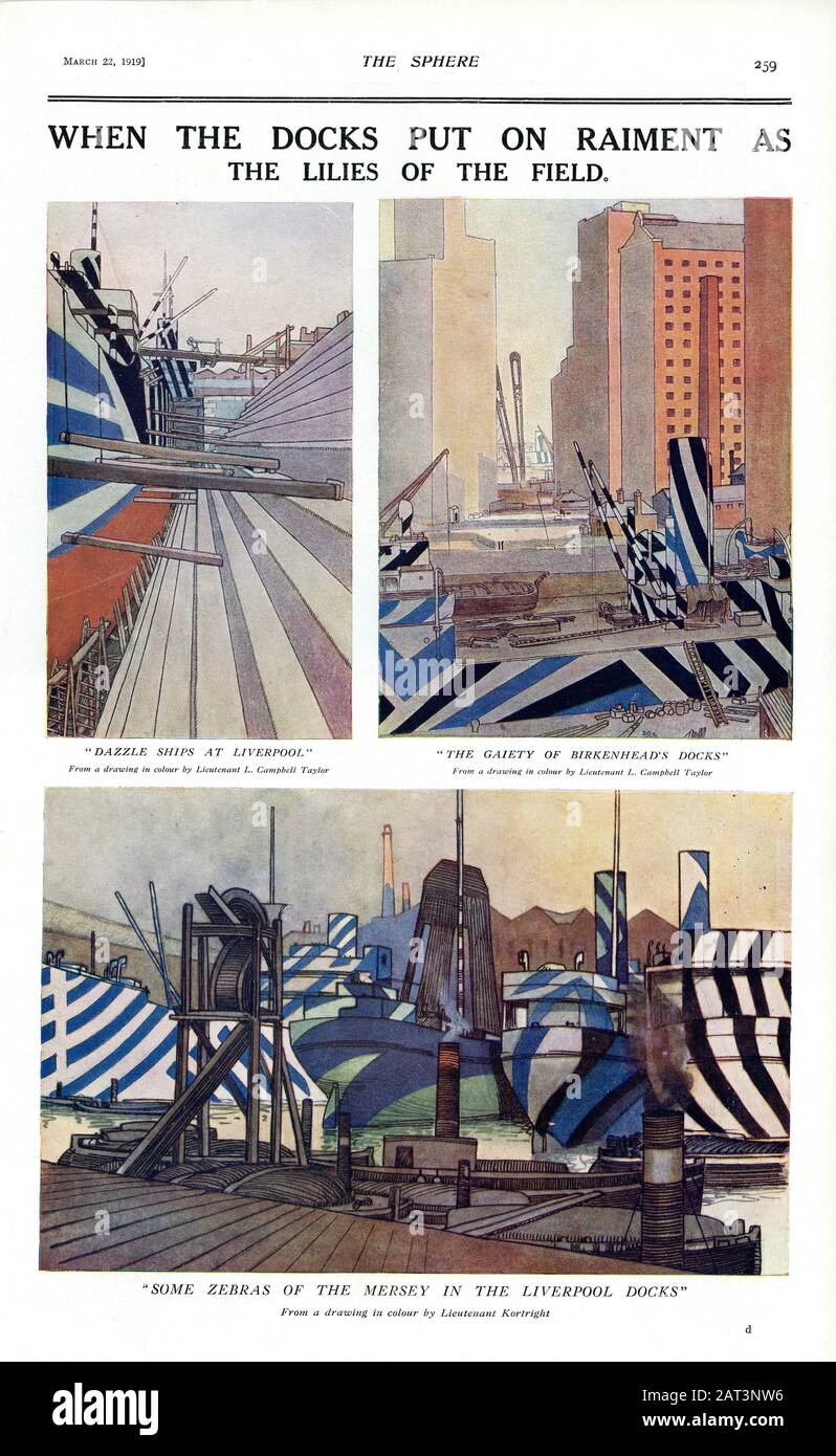 The Sphere editorial article - 22 March 1919 Dazzle painted WW1 ...