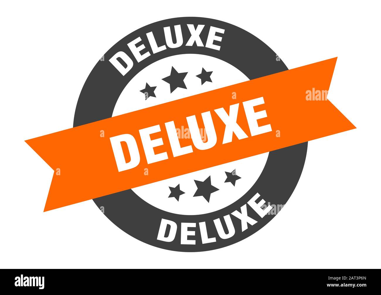 deluxe sign. deluxe round ribbon sticker. deluxe tag Stock Vector Image ...