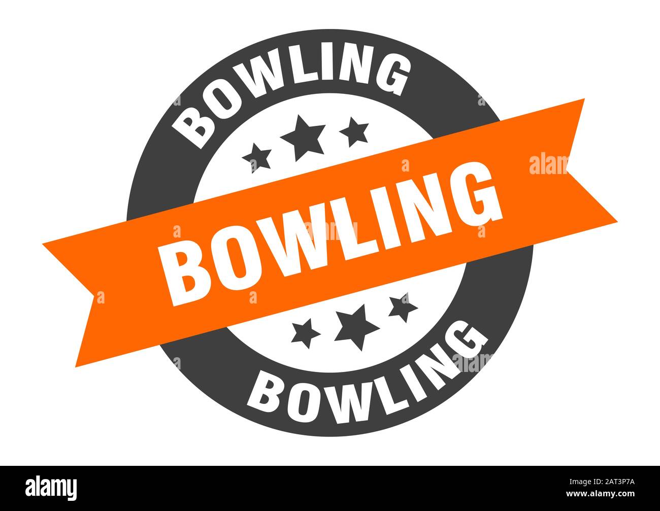 bowling sign. bowling round ribbon sticker. bowling tag Stock Vector ...