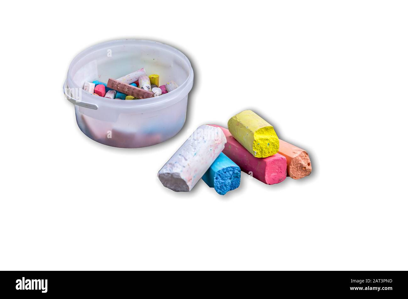Chalk with bucket isolated Stock Photo - Alamy